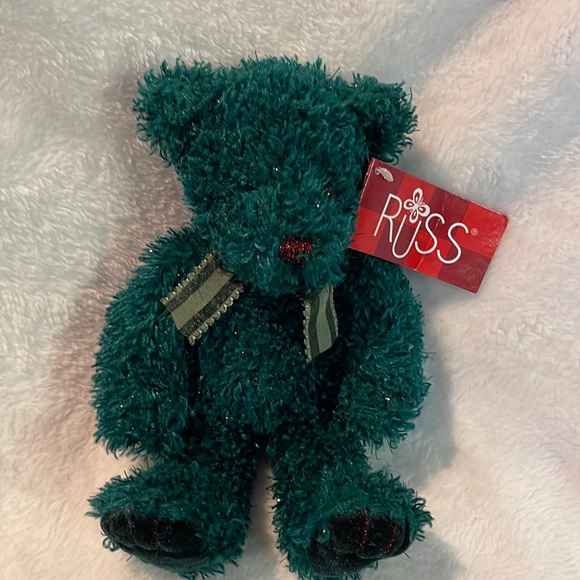 Russ Berrie | Toys | Vintage Russ Berrie 8 Sparkly Green Christmas Bear ...